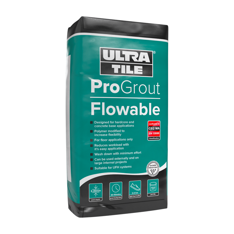 Ultra Tile ProGrout Flowable Flexible Floor Grout 15kg Limestone | Warm ...
