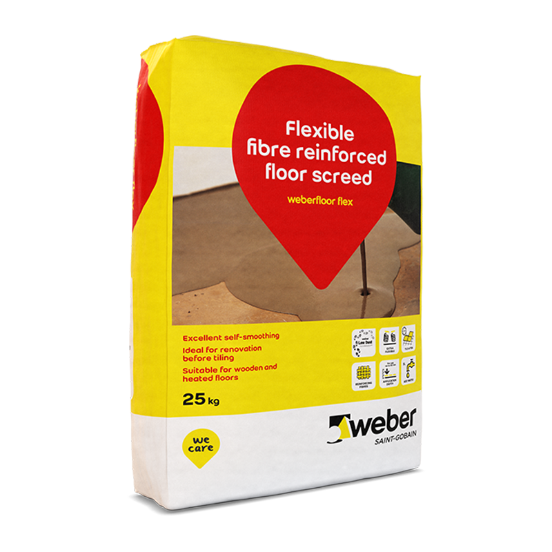 Weber Weberfloor Flex Flexible Fibre Reinforced Floor Screed 25kg ...